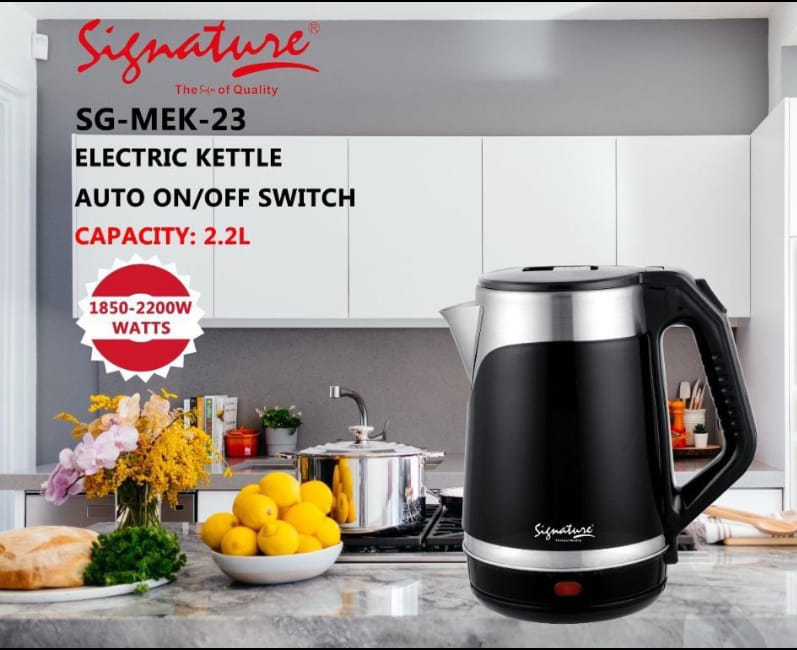 Signature Cordless Electric Kettle – 2.2L – 2200W – Sonell Mart