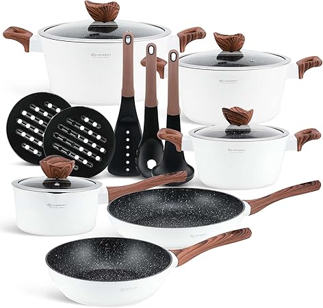 EDENBERG EB-5622 Marble Cookware Set with Pot, Pans and Kitchen ...