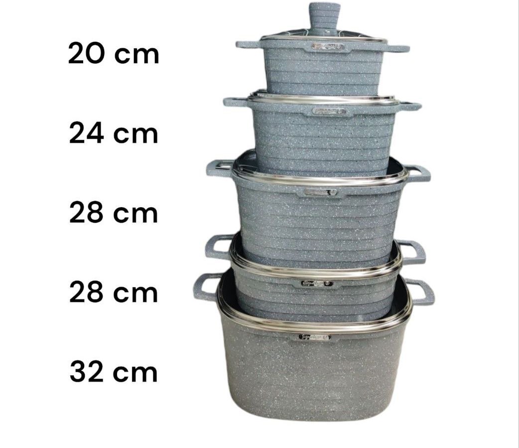 Signature10 pcs Square Granite Die Cast Cookware Sets – Sonell Mart