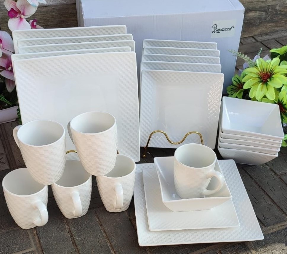 dinner set, 24 pcs square dinner set. – Sonell Mart