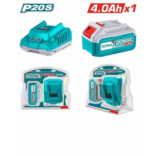 TOTAL TFBCPK1214 P20S Lithium-Ion battery and charger kit 4.0Ah ...