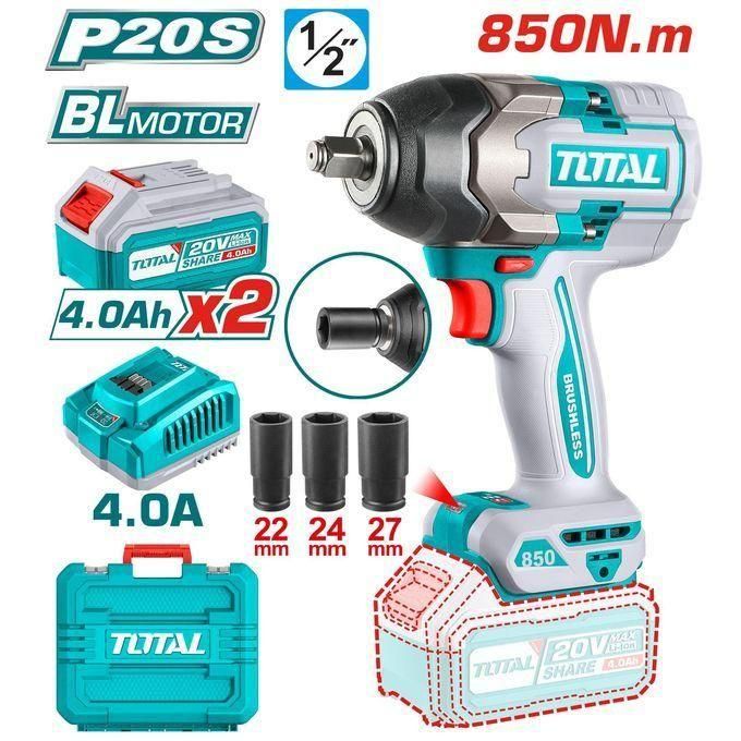 TOTAL TIWLI2085 Cordless impact wrench 20V – Sonell Mart