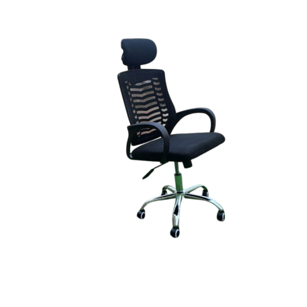 Secretarial Mesh Office Chair with Headrest – Sonell Mart