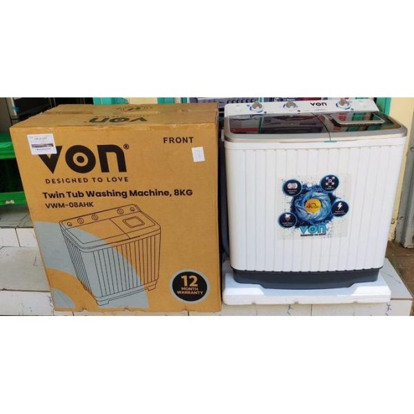 VON 8kg Twin Tub Washing Machine – Sonell Mart